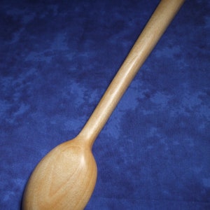Wooden Spoon Hand Carved Cooking Narrow Mixing Spoon in Hard Maple Wood ...