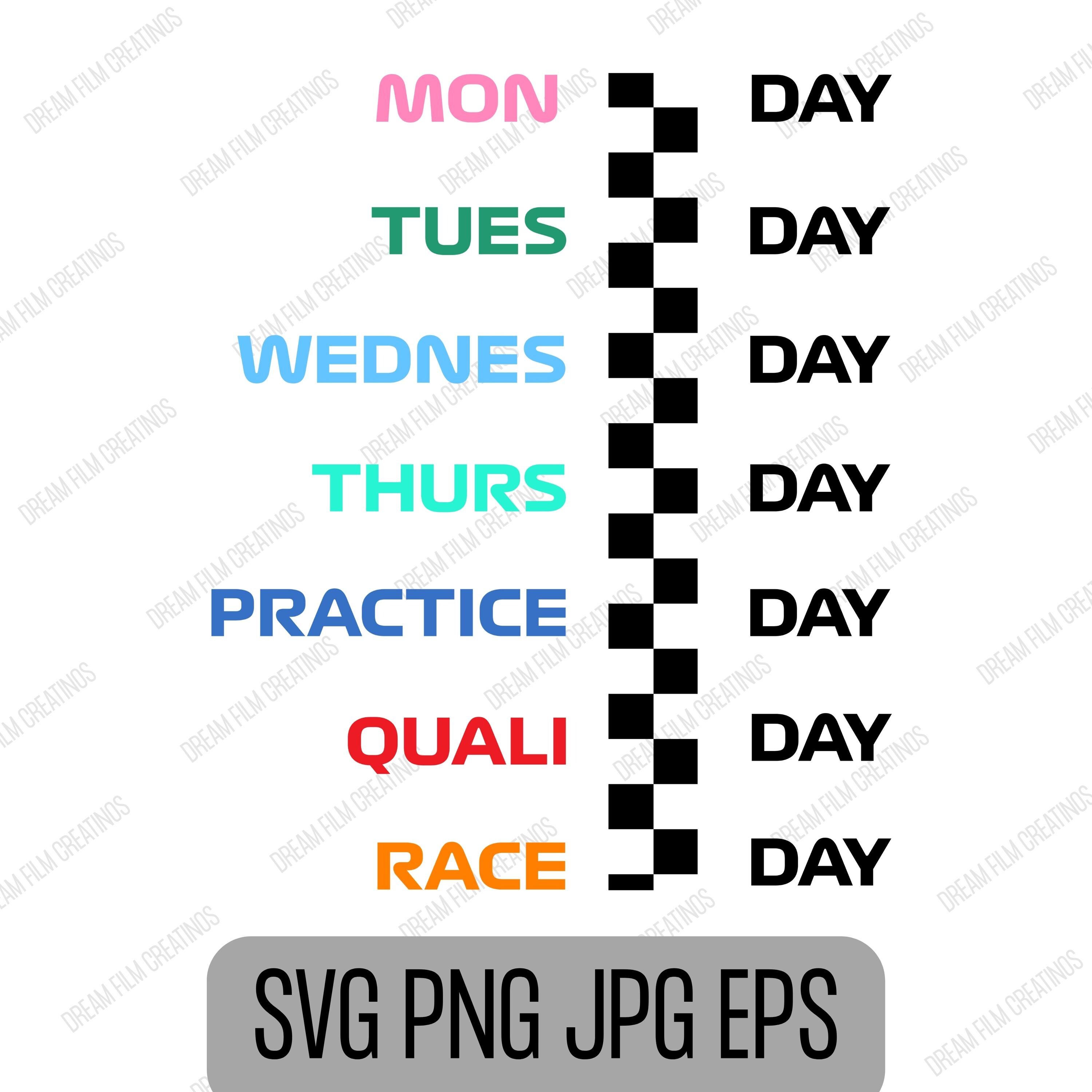Race Week Schedule Svg Png Jpg Eps | Colorful Style Digital Download ...