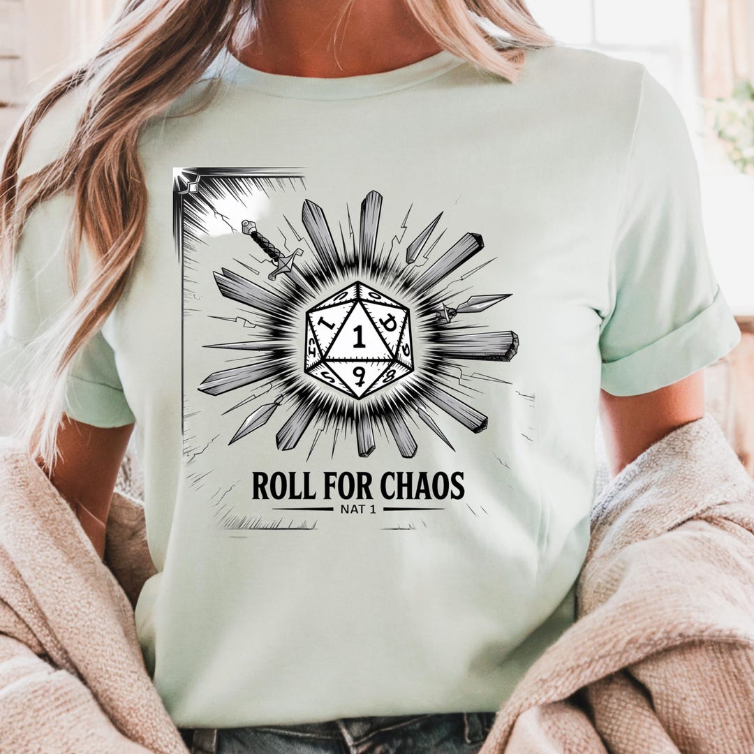Roll for Chaos Dnd Shirt, D20 Dice Shirt, Nat 1 Critical Fail Tee ...