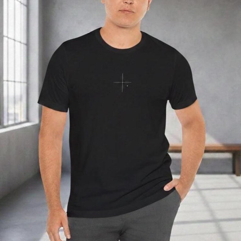 Minimalist Cross T-shirt for Men – Subtle Faith Symbol, Soft Cotton Tee ...