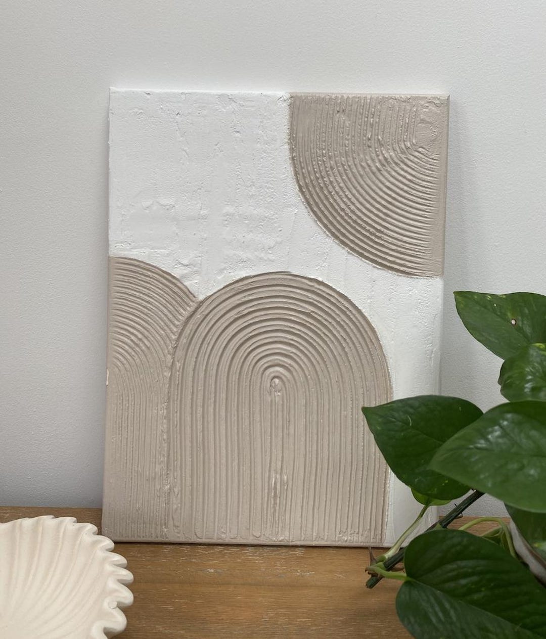 Textured Arches Wall Art 3D Canvas – Handmade Sculptural Wall Decor ...