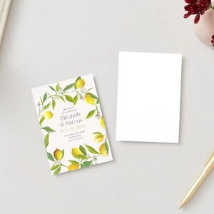 Lemon Wedding Invitation Template – Editable Boho Mediterranean Floral ...