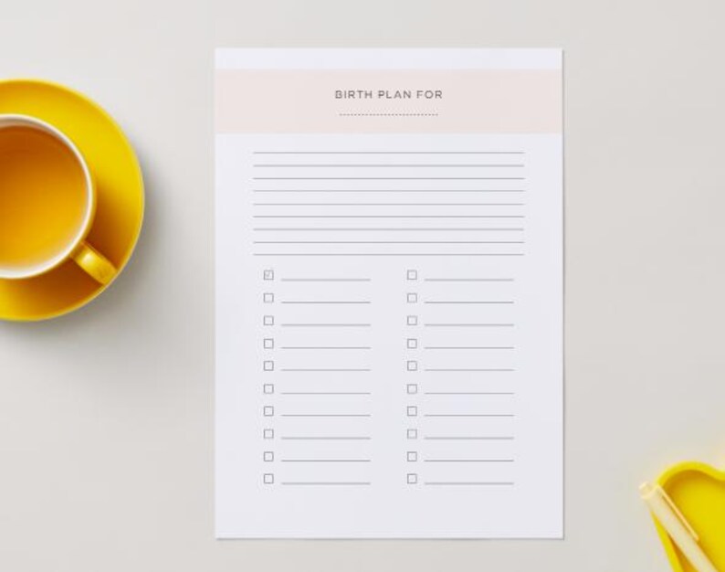 Birth Plan and Hospital Bag Checklist Printable | Labour & Delivery ...