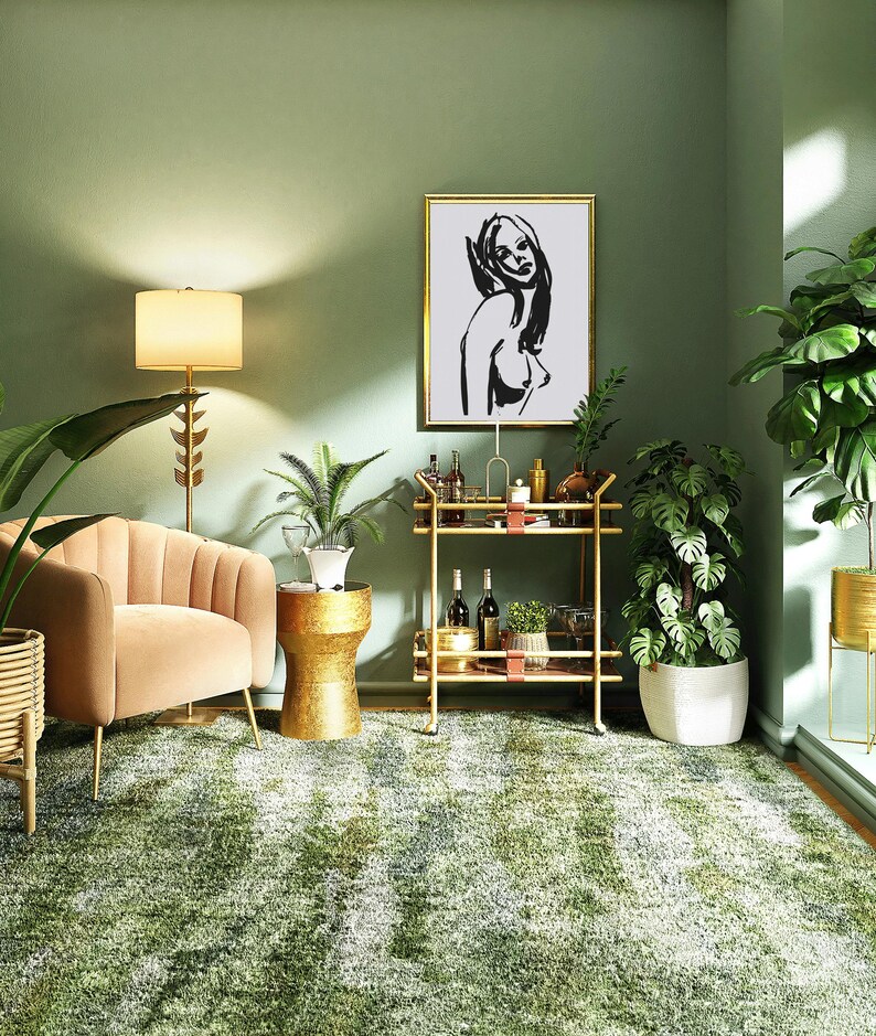 Seductive Naked Woman Print, Black and White Graphic, Graphic ...