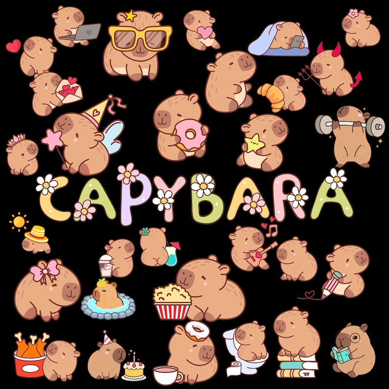 Digital Printing Capybara Digital Product for Printing Digital ...