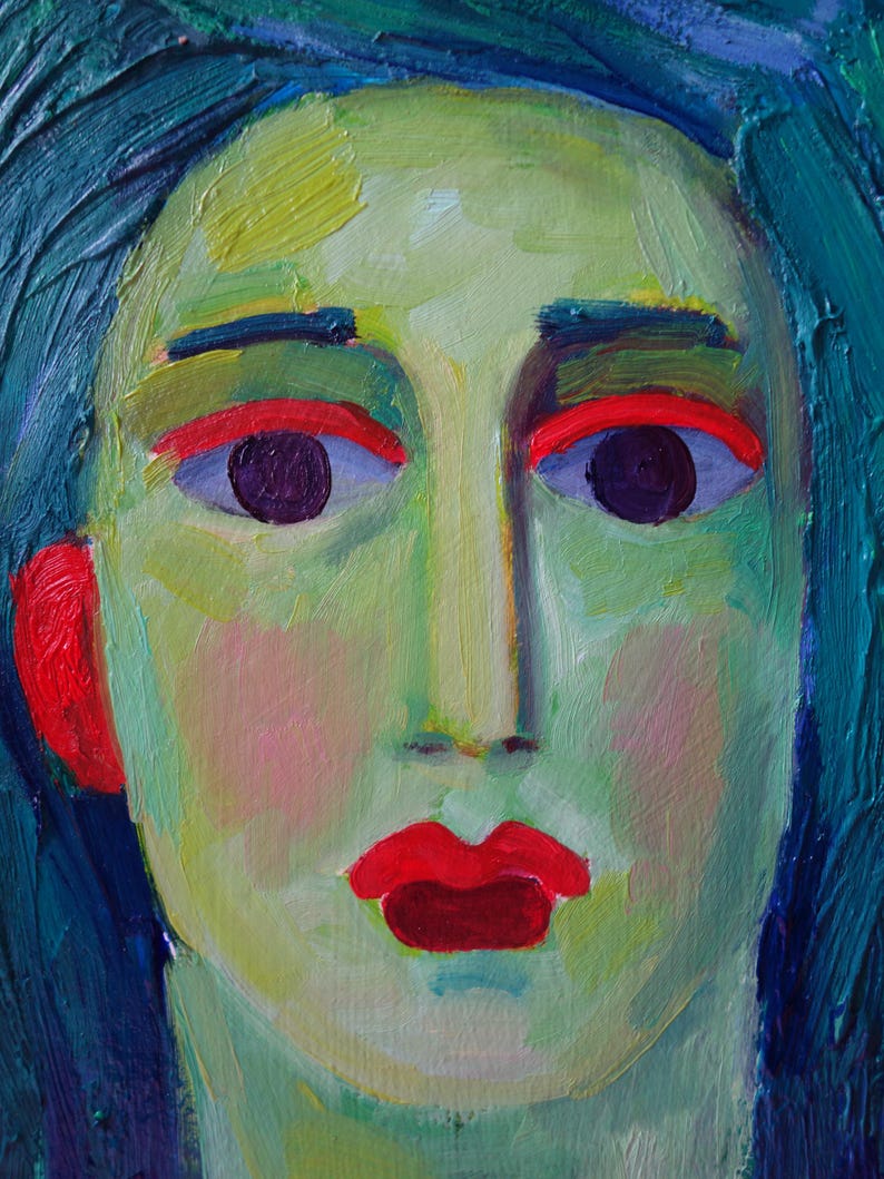 Female Portrait Oil Painting, Girl Face Art, Ukrainian Artist, Original ...