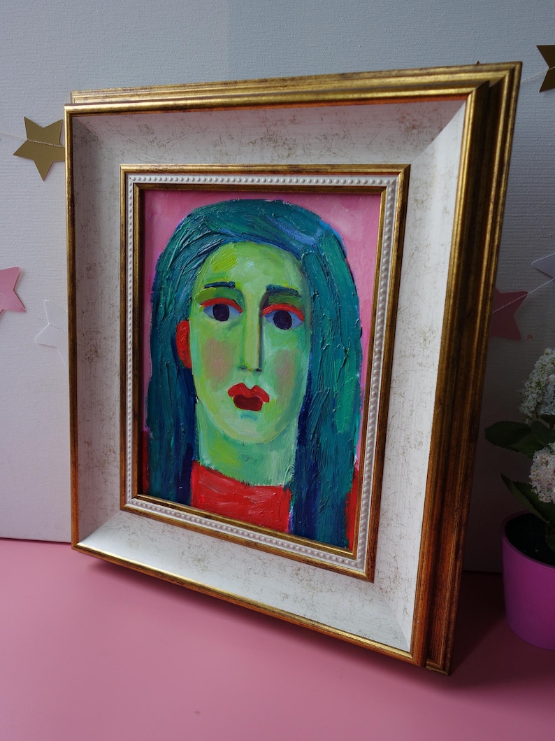 Female Portrait Oil Painting, Girl Face Art, Ukrainian Artist, Original ...