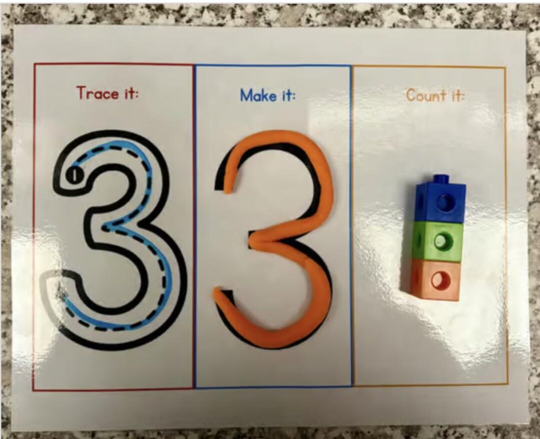 Number Trace, Build, and Count. - Etsy