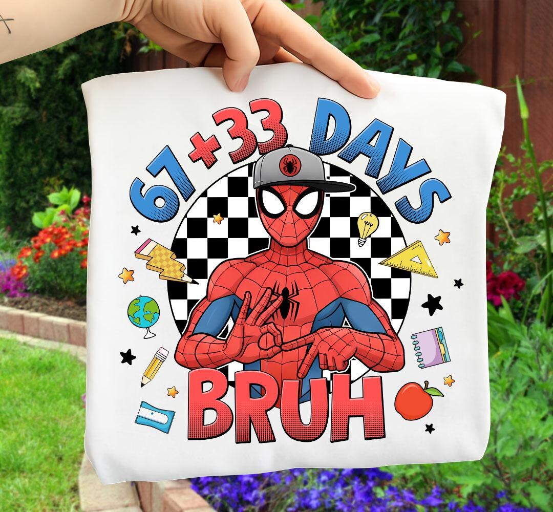 Superhero 100 Days of School Png, Cartoon School Png, 100 Days Bruh Png ...