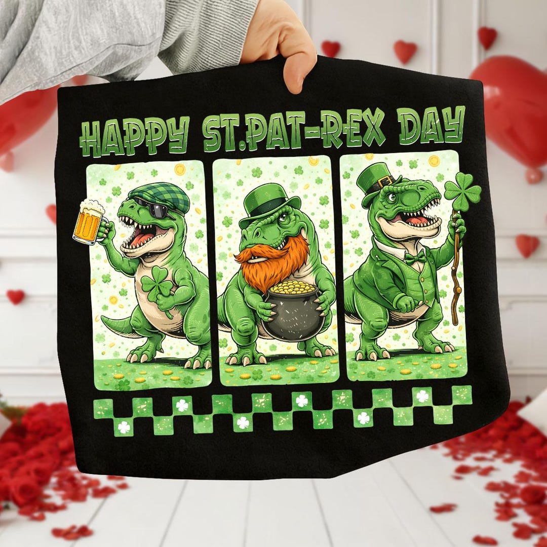 St Patrick's Day Rex PNG, Shamrock Png, Western Patrick Png, Camo St ...