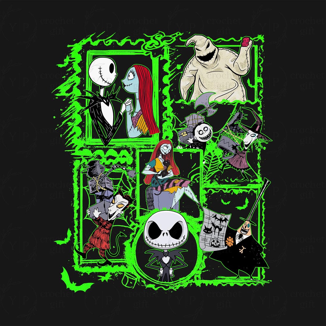 Halloween Nightmare Coquette Bow Png, Neon Horror Friends Png, Killer ...