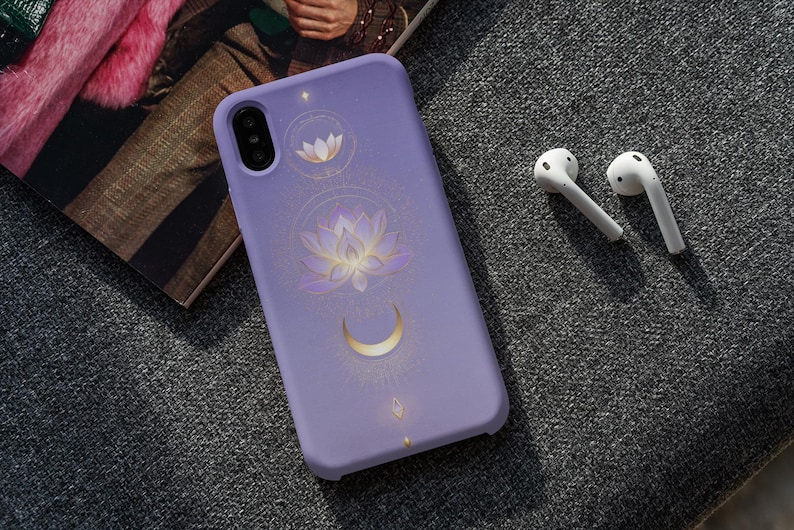 Lavender Celestial Lotus Moon Phone Case | Tough Phone Case| iPhone 17 ...