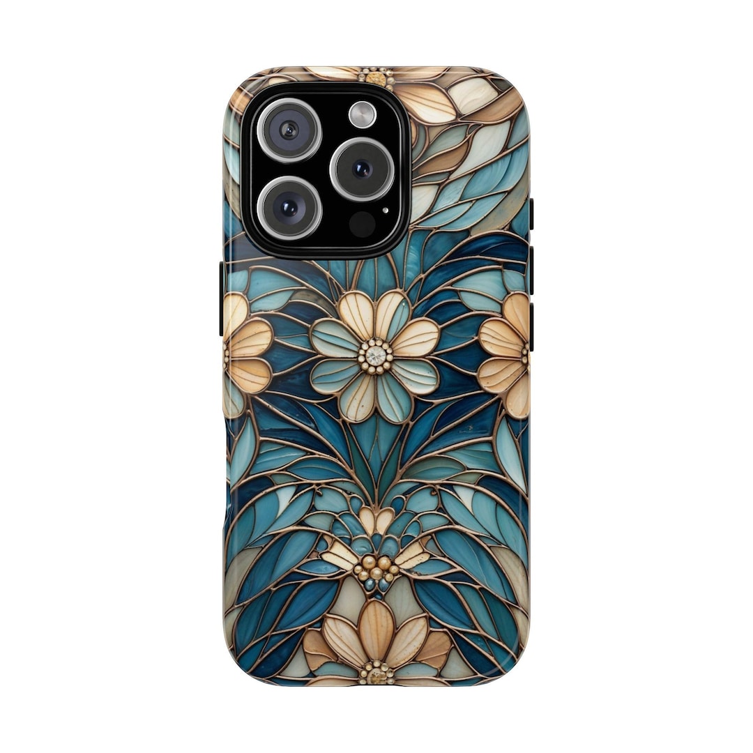 Stained Glass Floral Mosaic Phone Case| Tough Phone Case| iPhone 16-8 ...