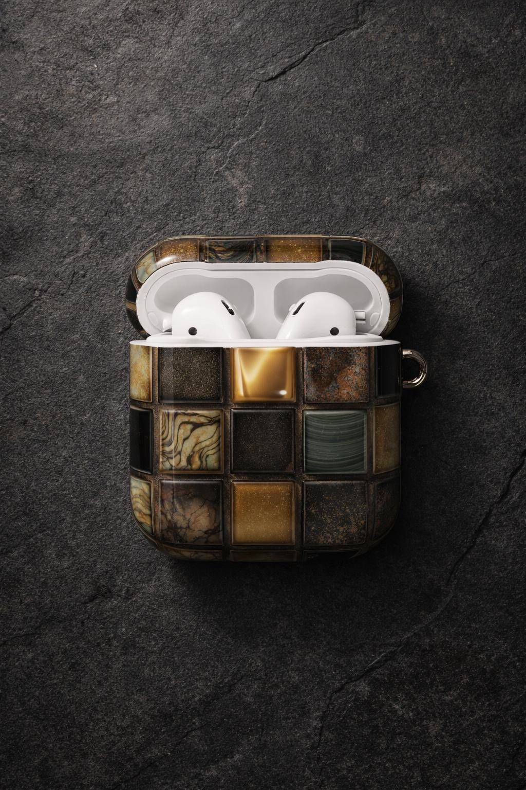 Black Gold Iridescent Mosaic Tile Airpods Case (printed) | Luxury ...