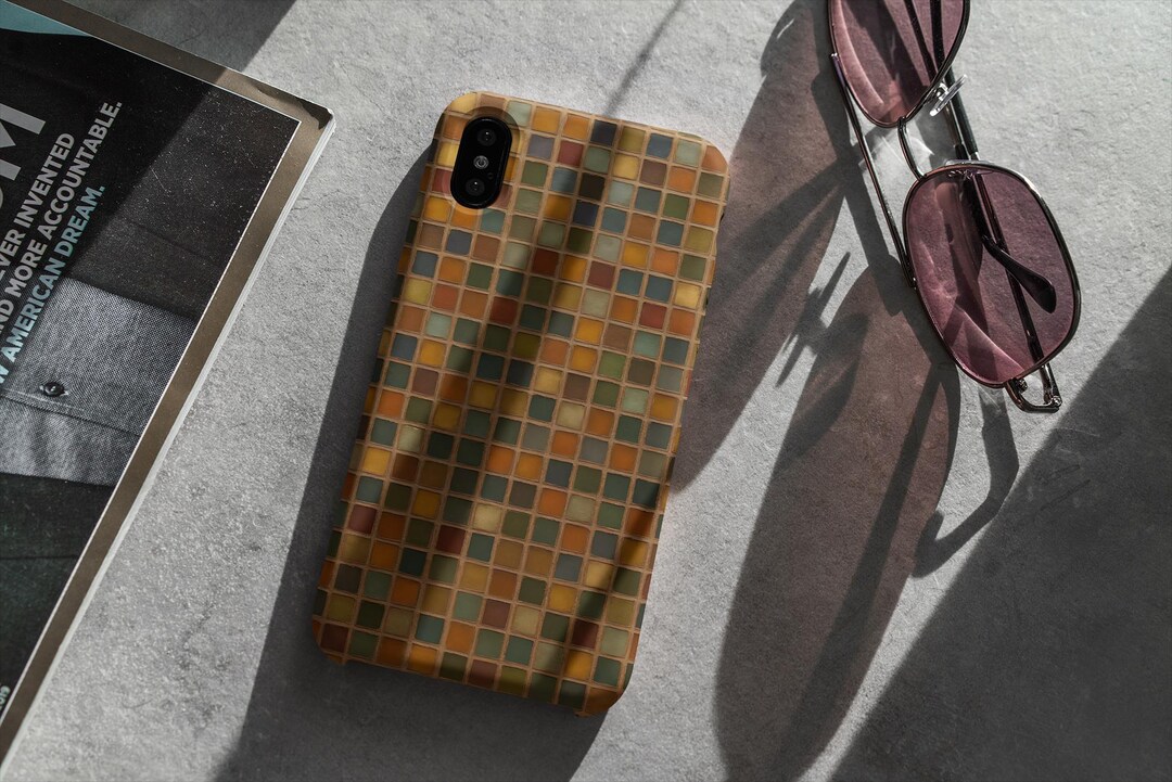 Warm Earthy Square Mosaic Tile Pattern (printed) | Tough Phone Case ...