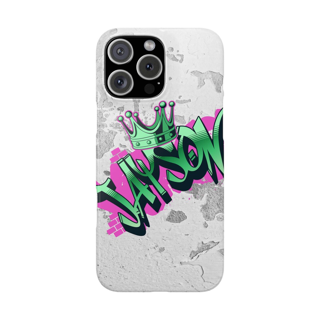 Personalised Graffiti Grunge iPhone Case| Slim Phone Case| iPhone 16- 7 ...