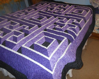 Labyrinth quilt | Etsy