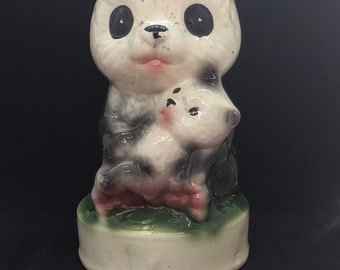 Vintage Little Ceramic Black and White Baby Panda Bank - Etsy