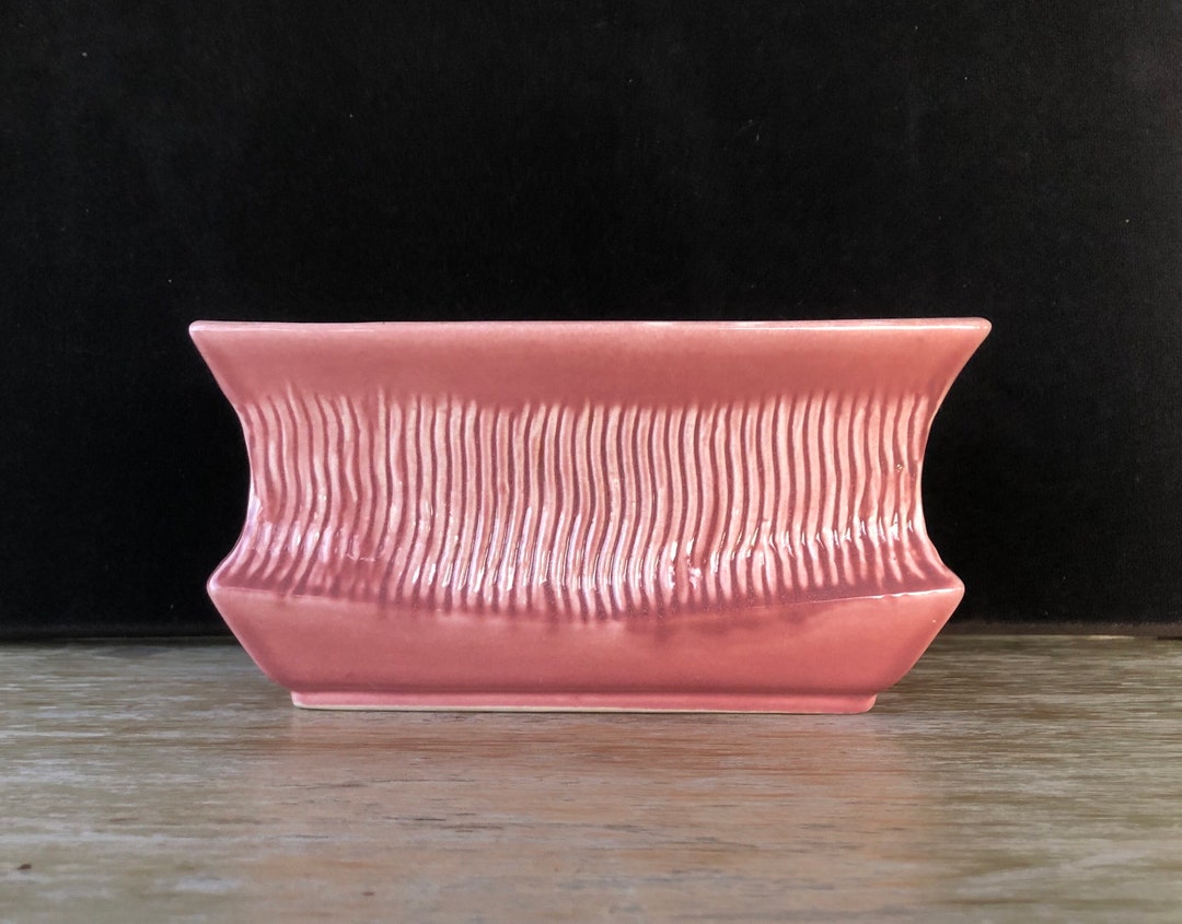 Red Wing Pottery, USA, Rose Pink Rectangular Planter, Vintage Red Wing ...
