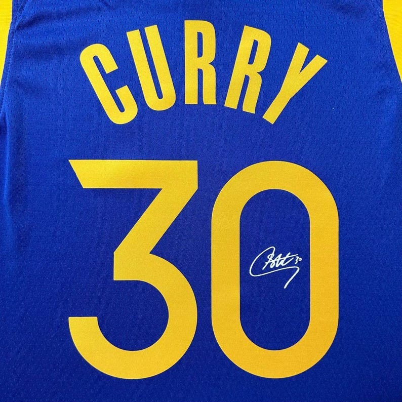 Stephen Curry SIGNED Signature Golden State Warriors Blue Home Shirt ...