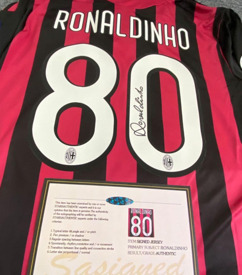 Ronaldinho Gaúcho SIGNED AC Milan 09/10 Home Jersey/shirt - COA - 2010 ...