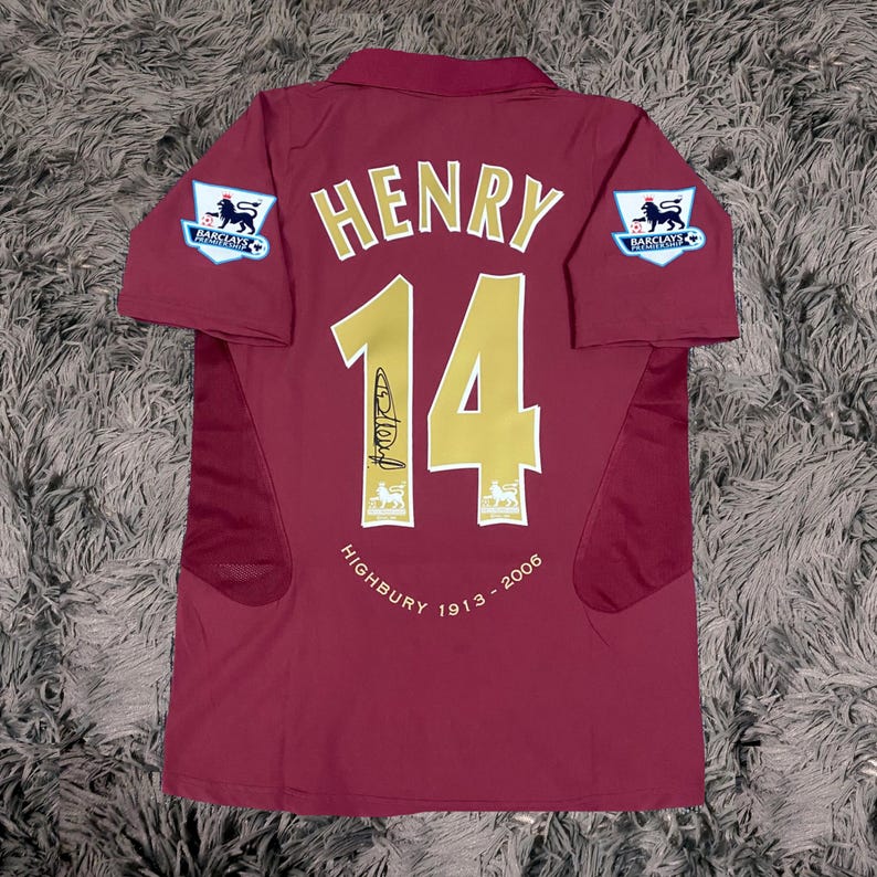 Thierry Henry SIGNED Arsenal 05/06 Home Jersey/shirt - COA - 2005 Retro ...