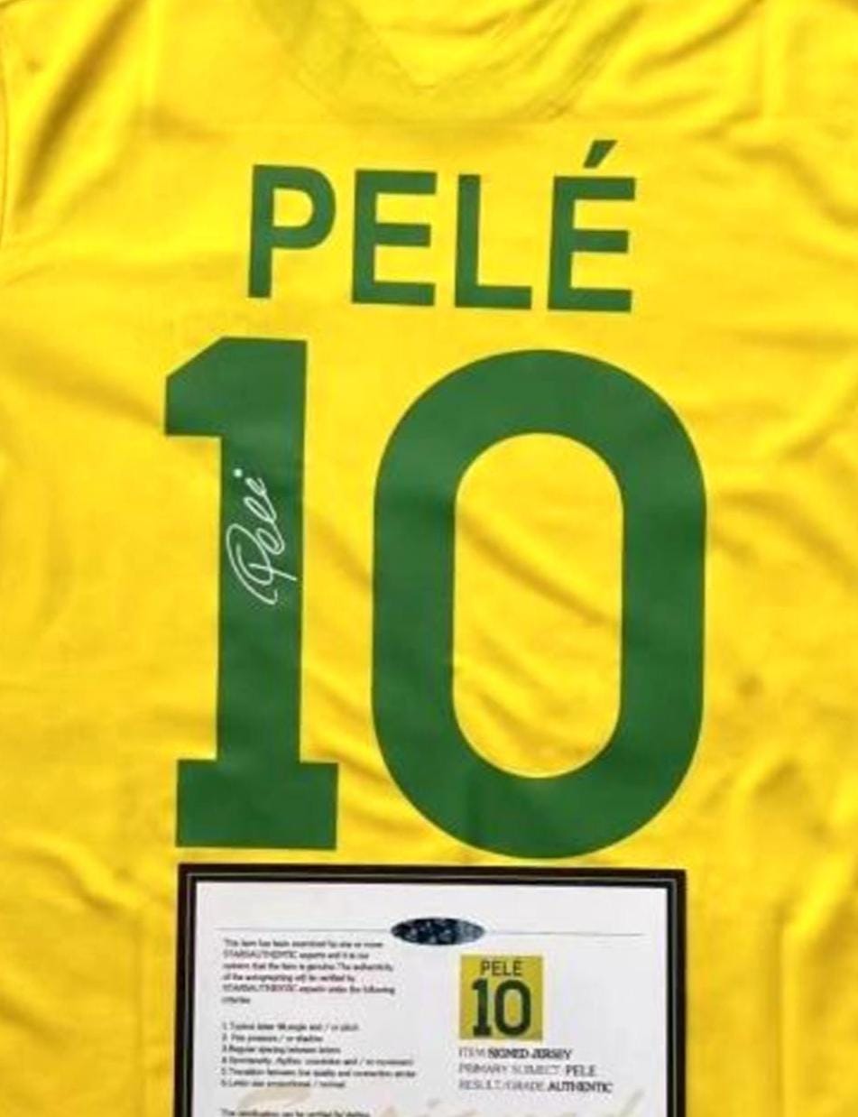Pele Pelé SIGNED Brazil 1970 Home Jersey/shirt - COA - Retro - Etsy