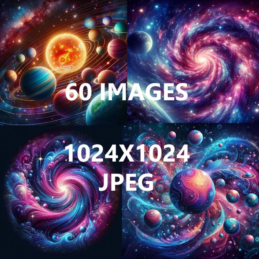 60 Space-themed Images Bundle – Galaxies, Stars, Planets, Cosmos ...