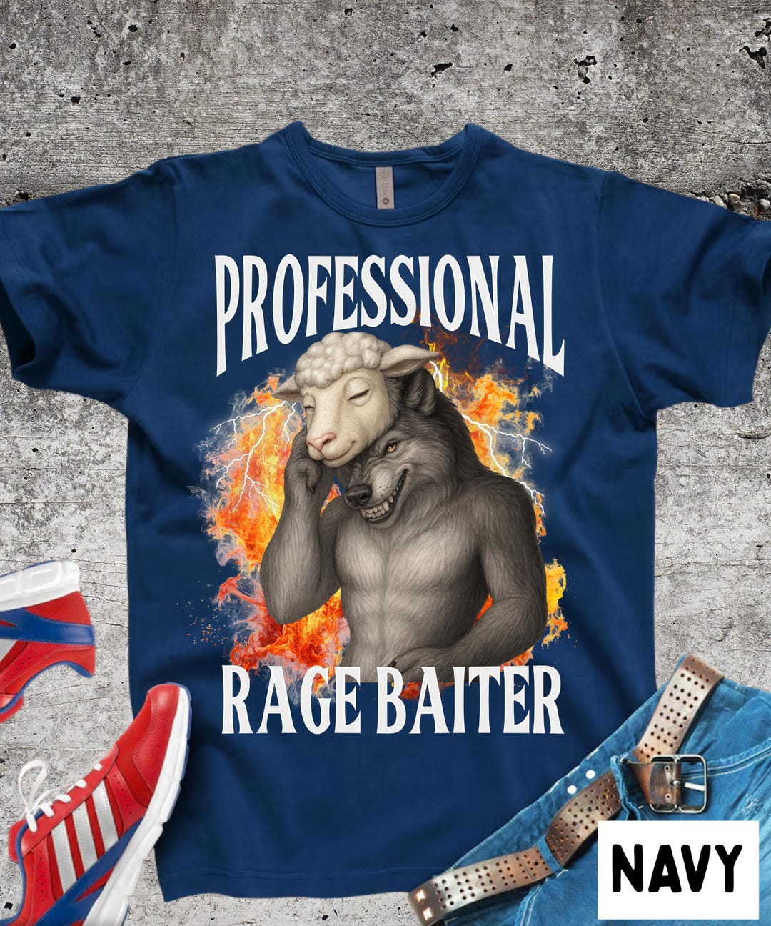 Professional Rage Baiter Werewolf Meme Shirt,cringe Wolf Meme Tee,gag ...