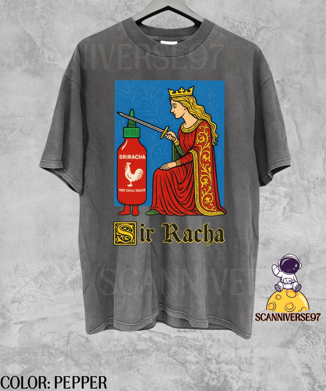 Sir Racha Funny Knight Meme Shirt,vintage Sriracha Top,sir Loin Edgy ...