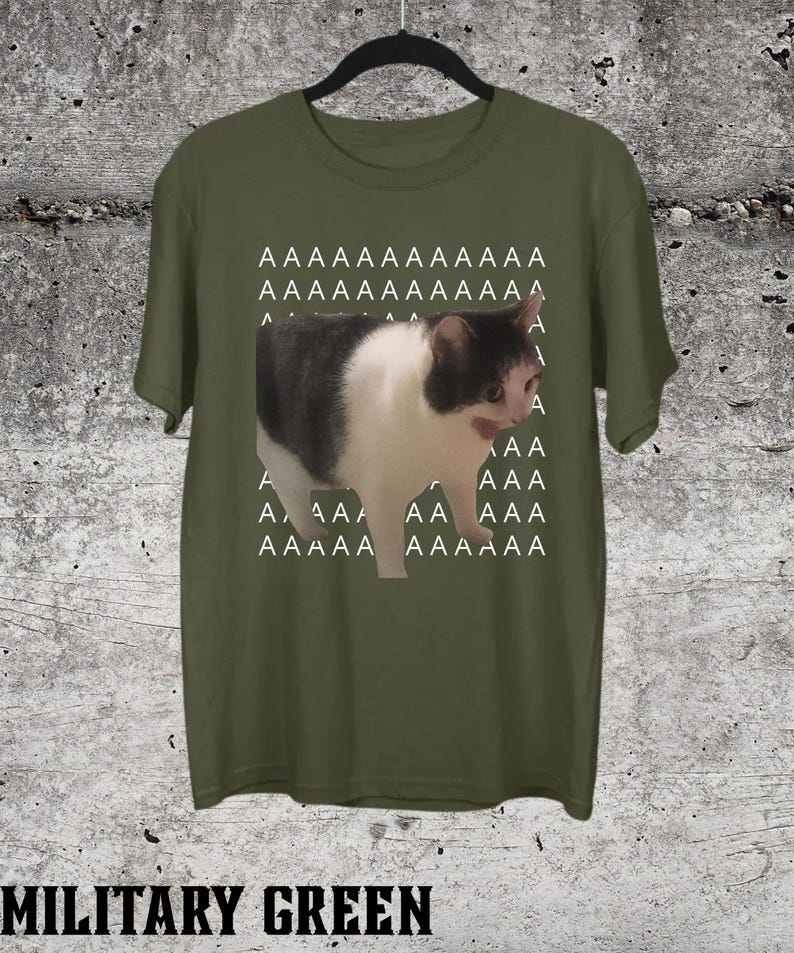 Screaming Cat Memet-shirt,funny Internet Meme Tee,silly Cat Shirt,gag ...