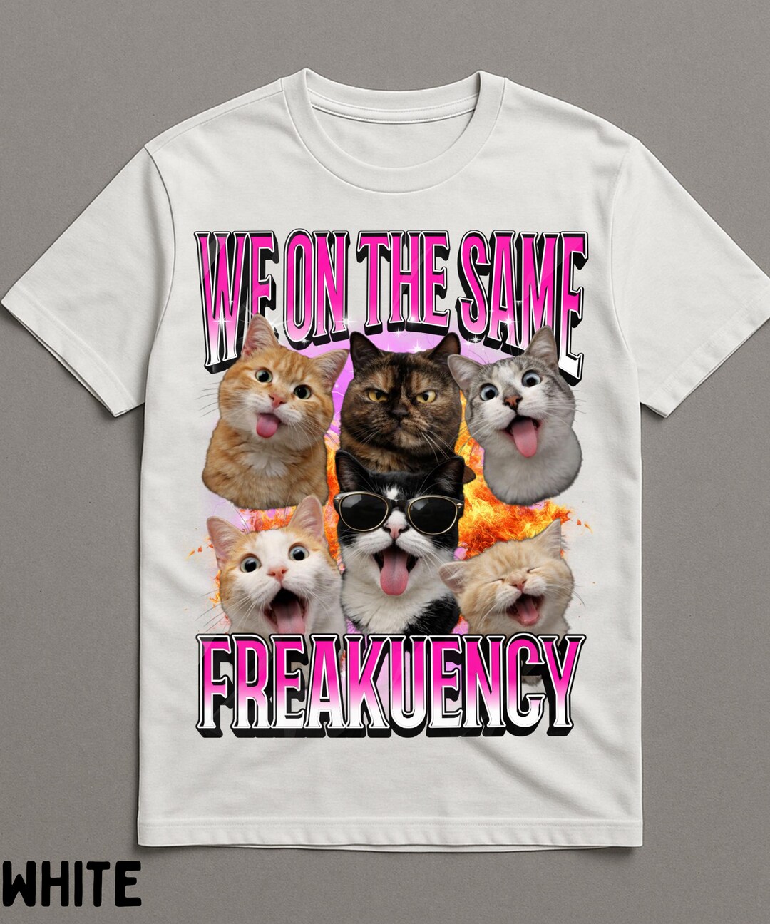 We on the Same Freakuency Cat Meme T-shirt,silly Cat Meme Shirt,cringy ...