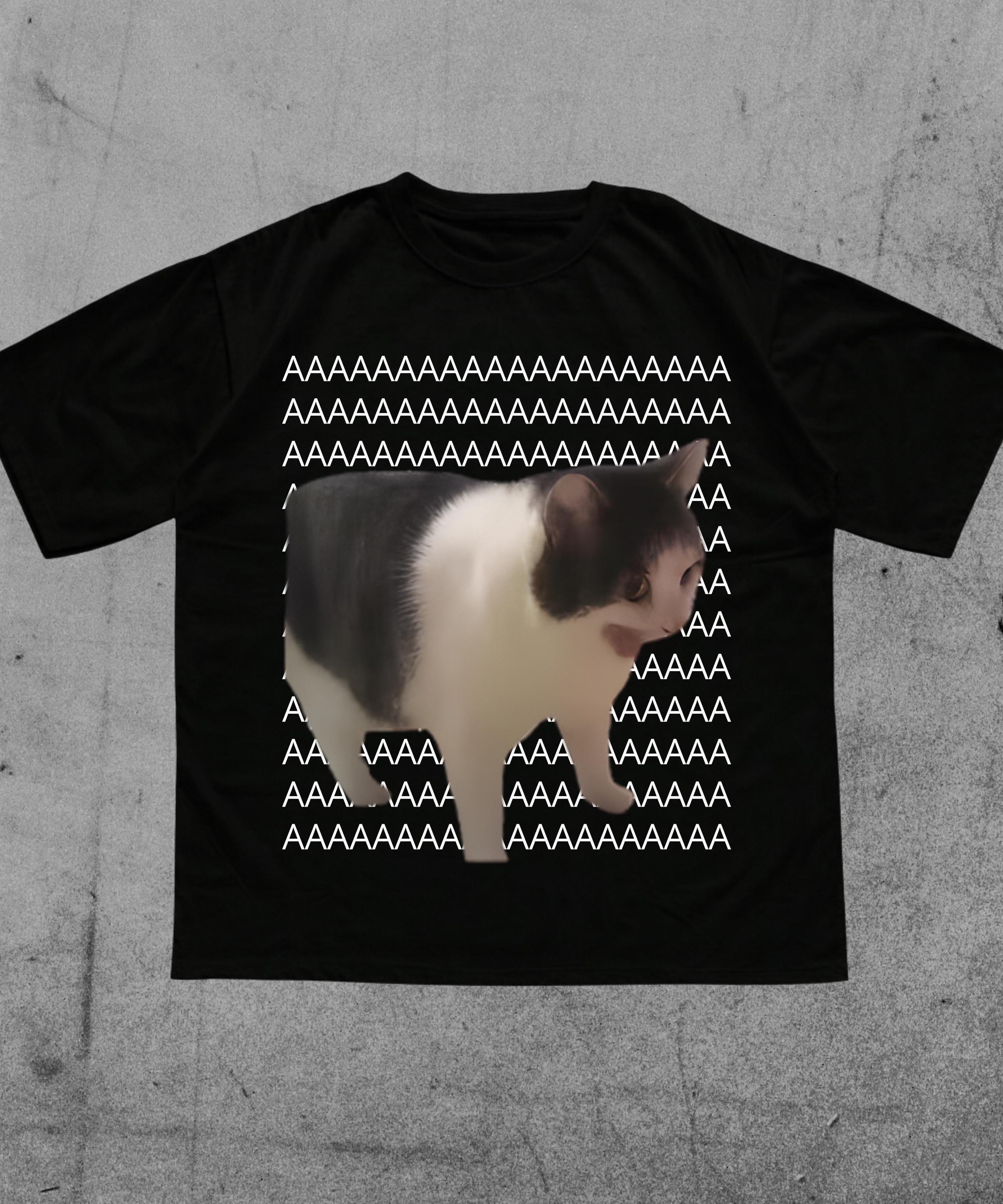 Screaming Cat Memet-shirt,funny Internet Meme Tee,silly Cat Shirt,gag ...