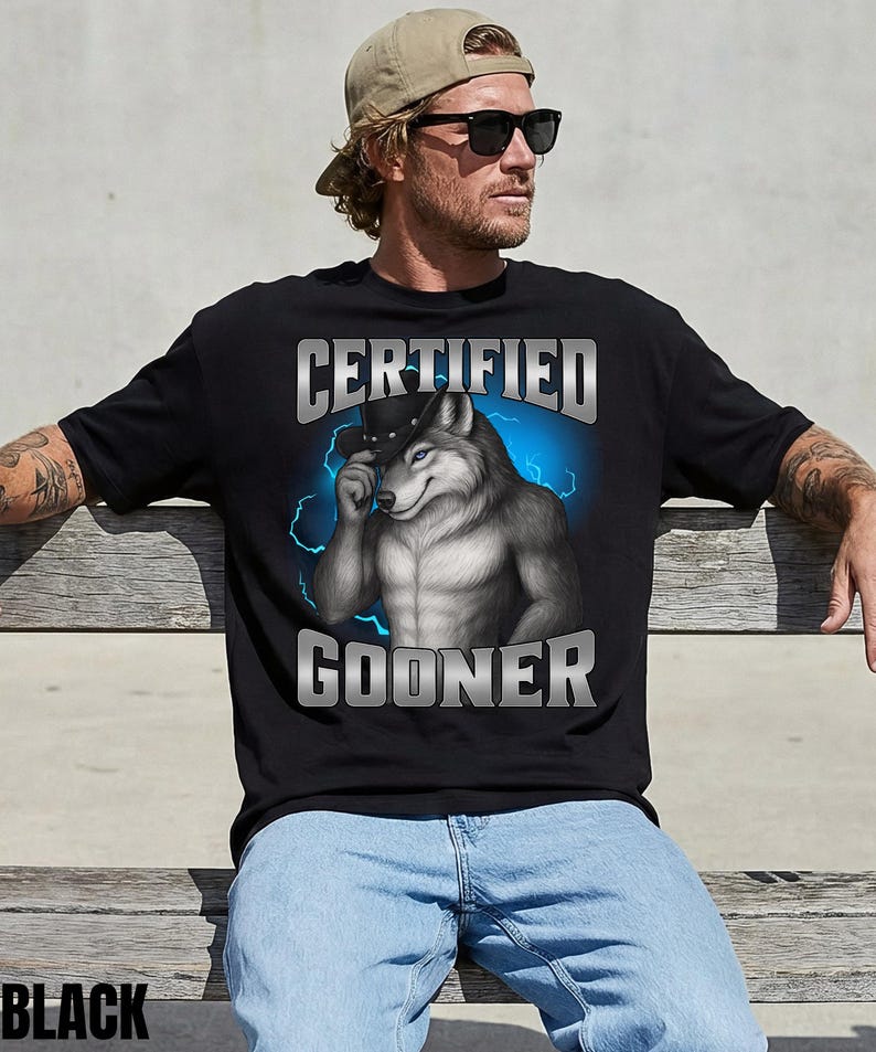 Certified Gooner Shirt,funny Cringe Shirt,werewolf Meme Tshirt,gen Z ...