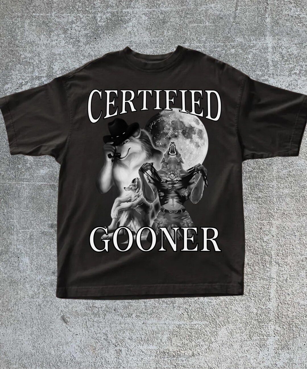 Certified Gooner Werewolf Meme Shirt,funny Cringe Shirt,werewolf Meme ...