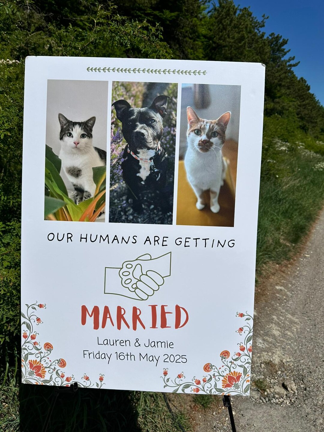 Our Humans Are Getting Married Pet Wedding Sign | Wedding Welcome Sign ...