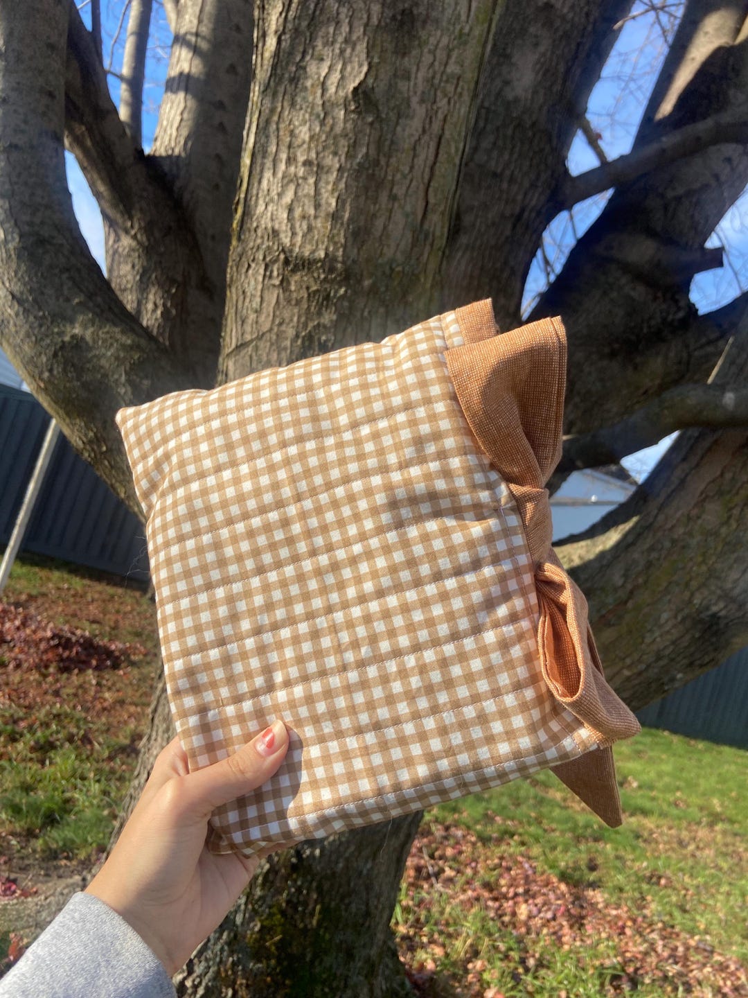 Handmade Quilted Cotton Book Cover: Lightweight Book Sleeve With Bow - Etsy