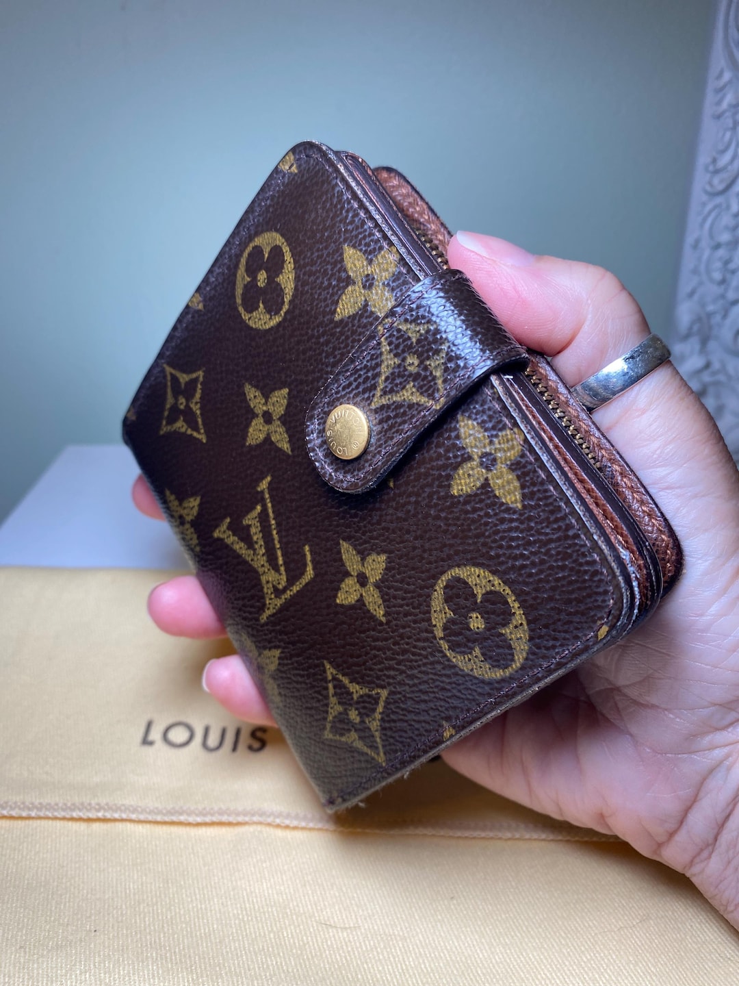 Louis Vuitton Monogram Compact Wallet With Dust Bag – Authentic - Etsy