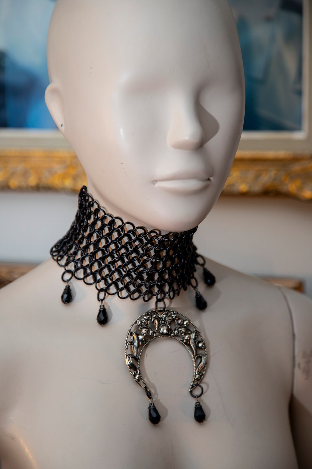 Valkyria Fantasy Armor Gothic Dark Moon Silver Crescent Chainmail ...