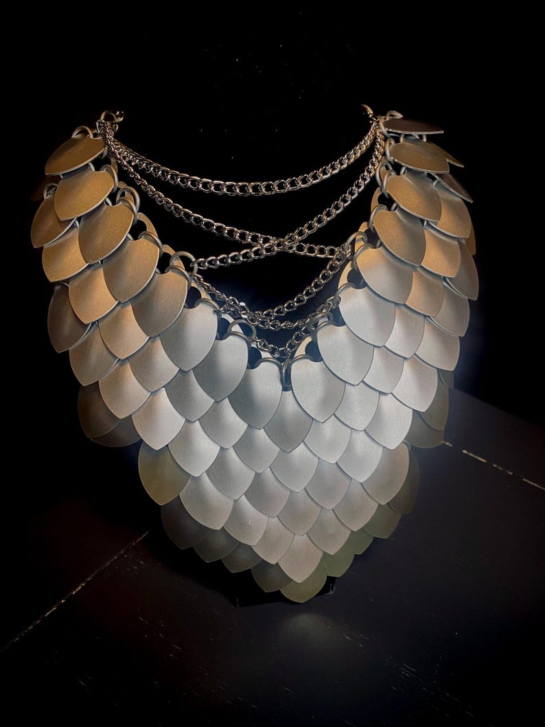 Valkyria Silver Winged Fantasy Armor Scalemail Gorget Collar With Corset Lacing - Etsy