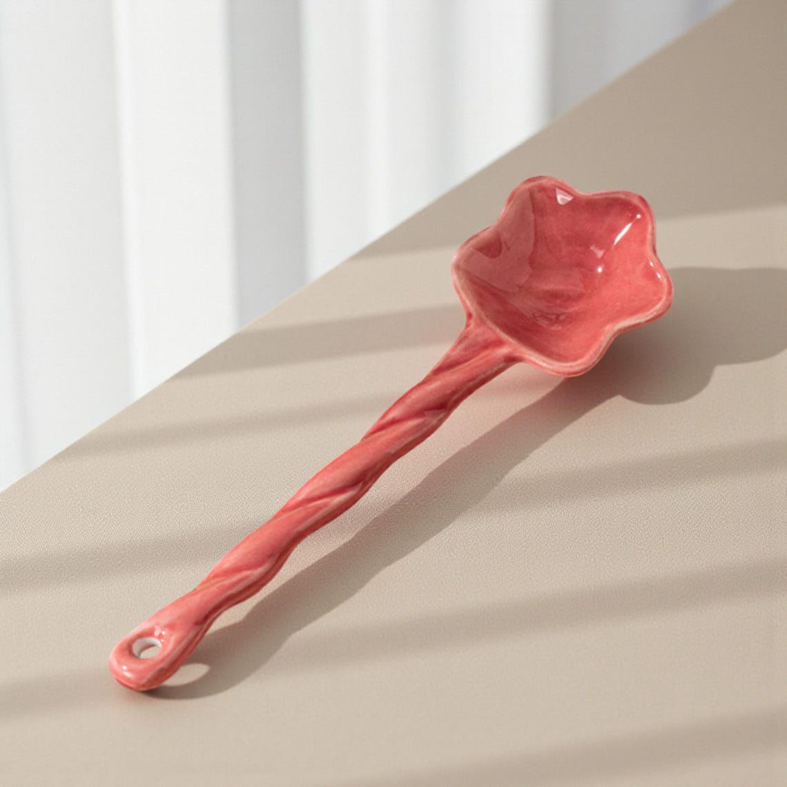 Ceramic Dessert Spoon – Star Flower Design, Aesthetic Coffee Cream ...