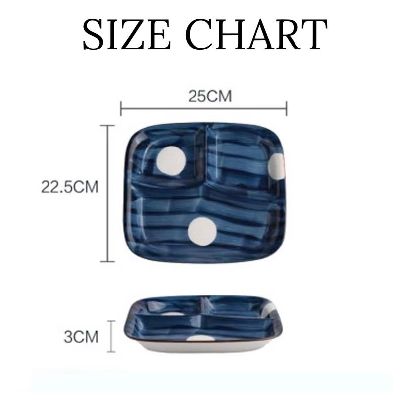 Japanese Style Ceramic Divided Plate | Three Compartment Dinner Plate ...
