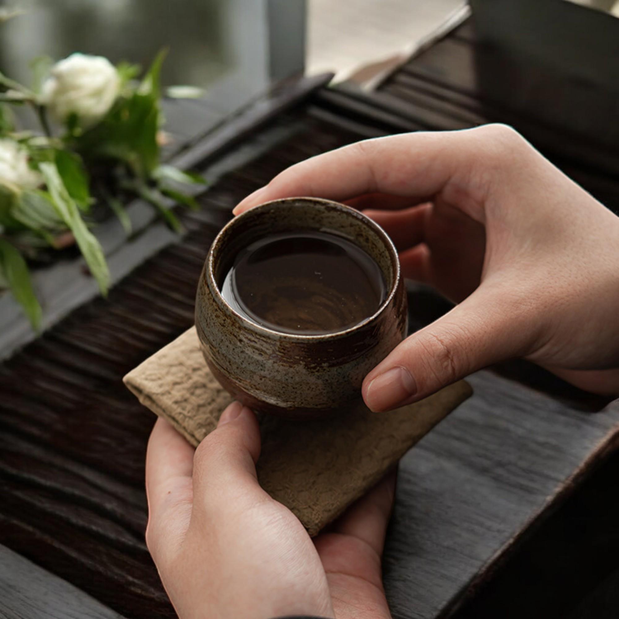 Rustic Ceramic Tea Cup 80ml: Handmade Japanese Pottery for Espresso or ...