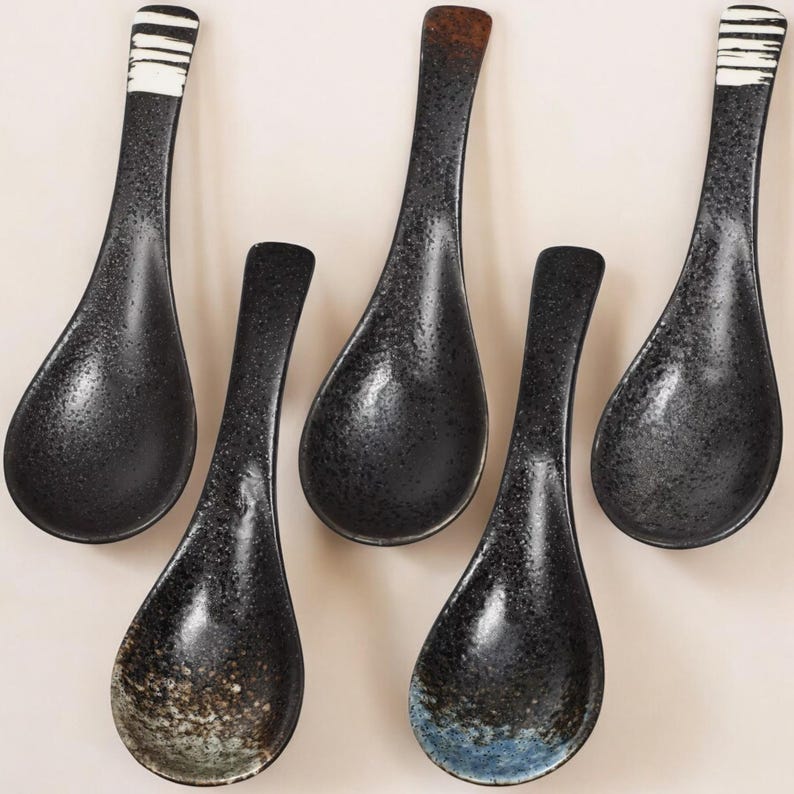 Japanese Ceramic Spoon Set | Soup Rice Porridge Spoons | Kitchen ...