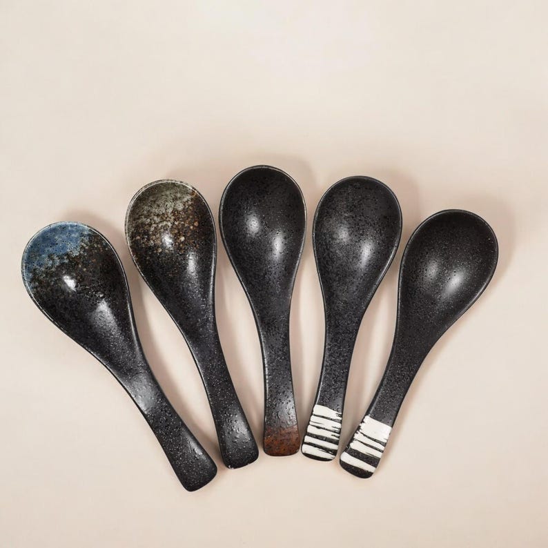 Japanese Ceramic Spoon Set | Soup Rice Porridge Spoons | Kitchen ...