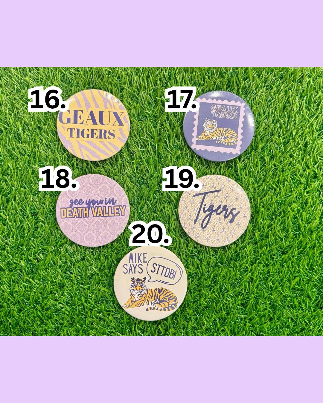 LSU Gameday Buttons: Louisiana State University Tigers Football Pins ...