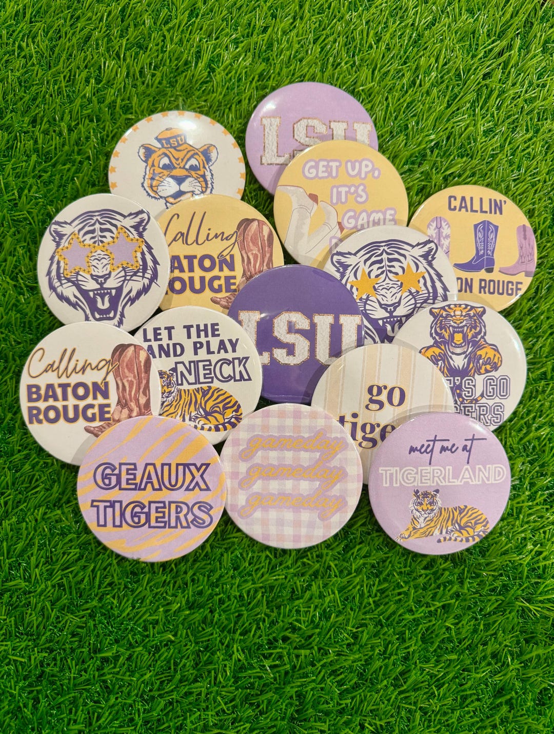 LSU Gameday Buttons: Louisiana State University Tigers Football Pins ...
