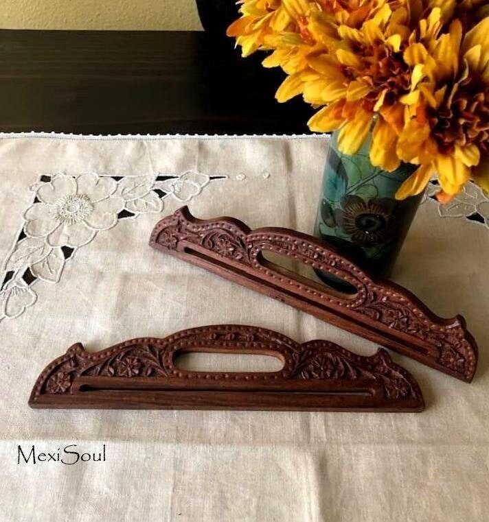 Vintage India Wooden Hand Carved Purse Handles, Unique Purse/handbag ...