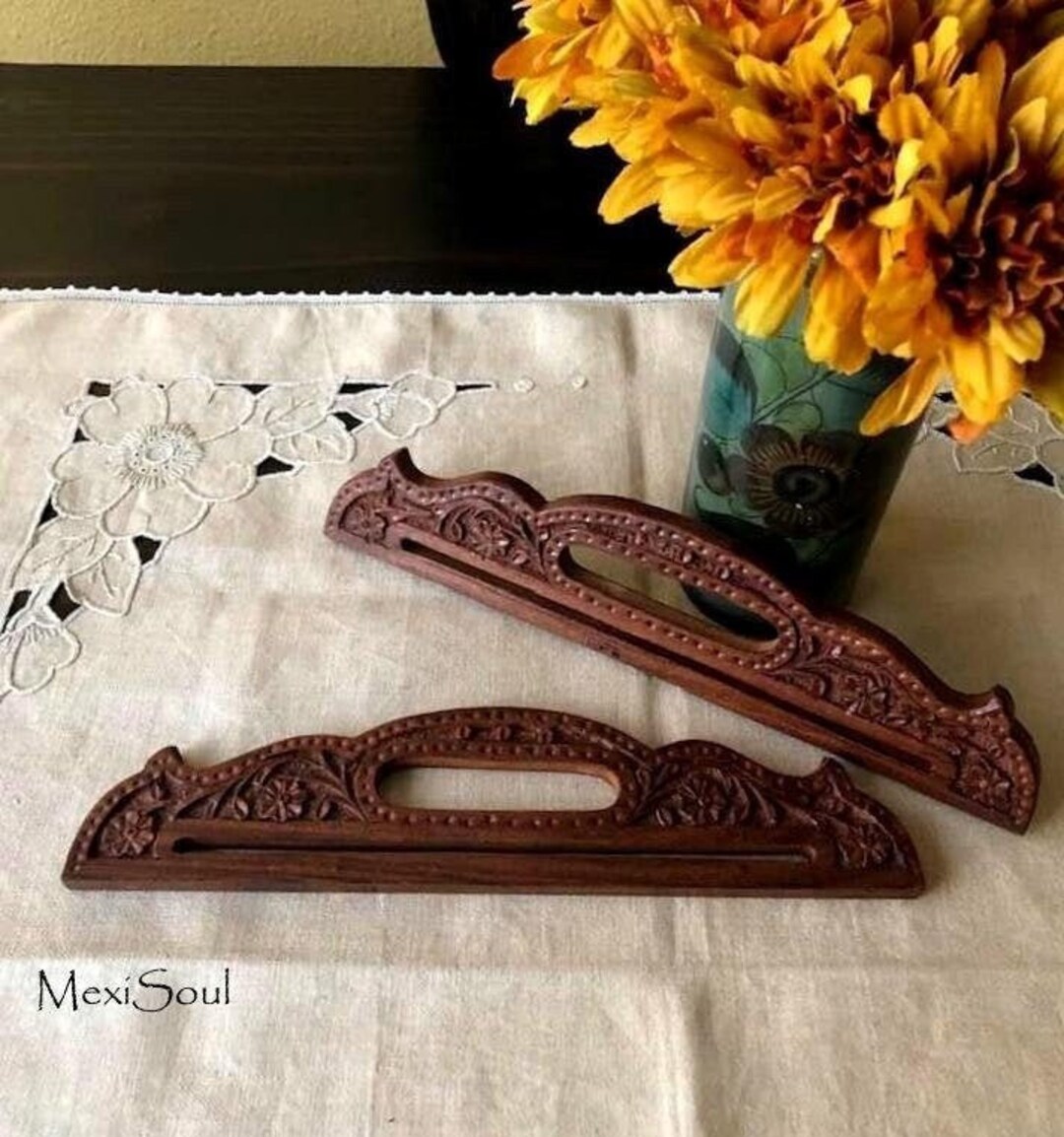 Vintage India Wooden Hand Carved Purse Handles/unique Wooden Purse ...