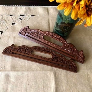 Vintage India Wooden Hand Carved Purse Handles/unique Wooden Purse ...